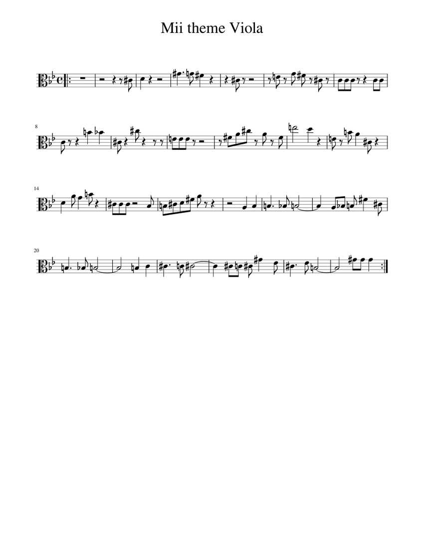 4856951 Mii theme Viola Sheet music for Viola (Solo) | Musescore.com