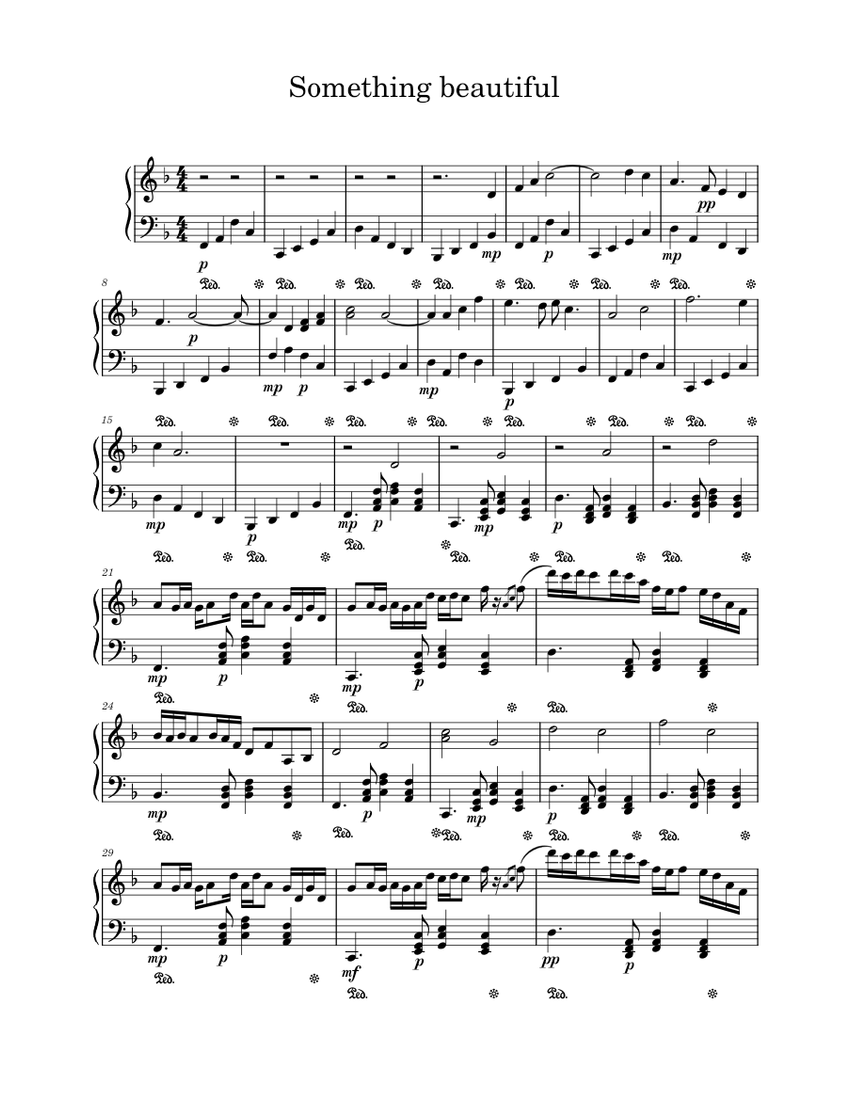 Something Beautiful Sheet music for Piano (Solo) | Musescore.com