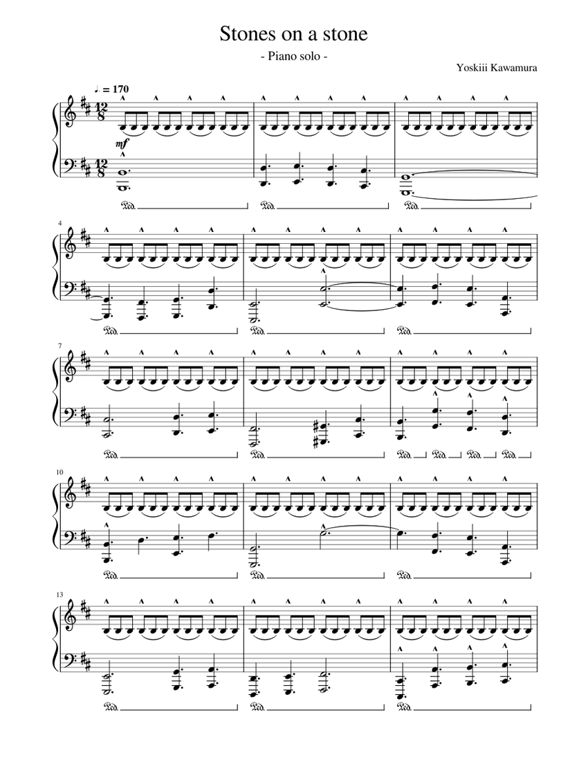 Stones on a stone Sheet music for Piano (Solo) | Musescore.com