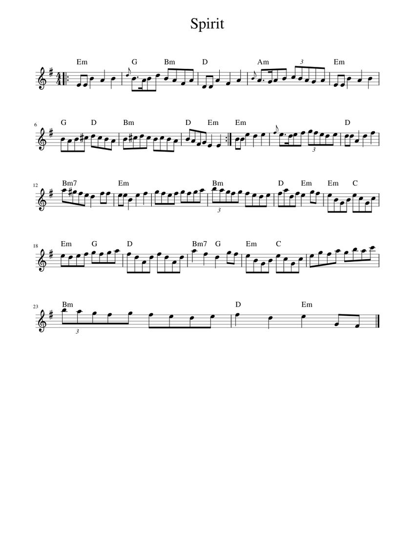 Spirit Sheet music for Piano (Solo) Easy | Musescore.com