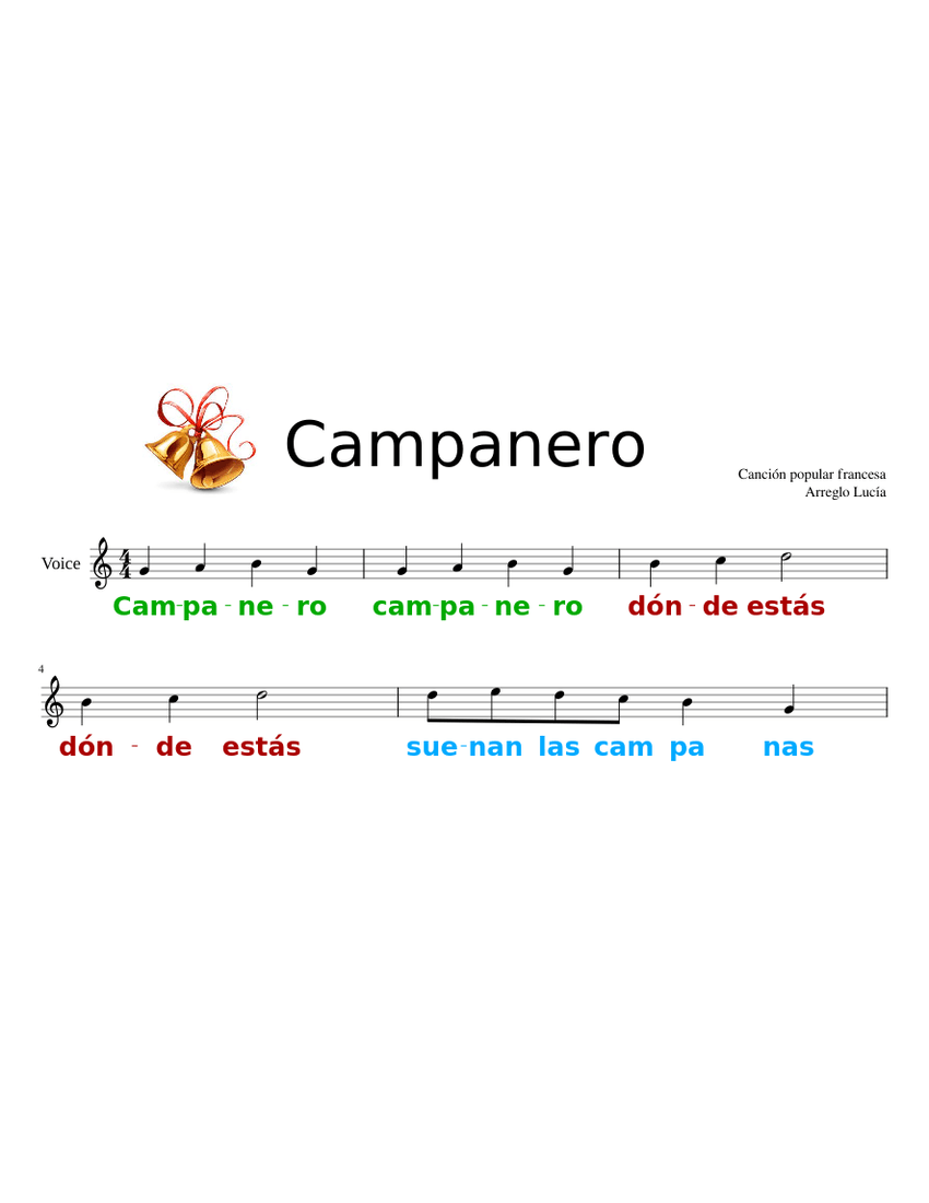 Campanero Sheet music for Voice (other) (Solo) | Musescore.com