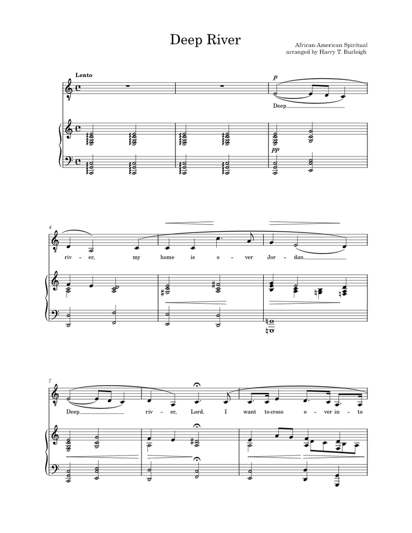 Deep River 1 Sheet Music for Piano, Strings group (Solo) | MuseScore.com