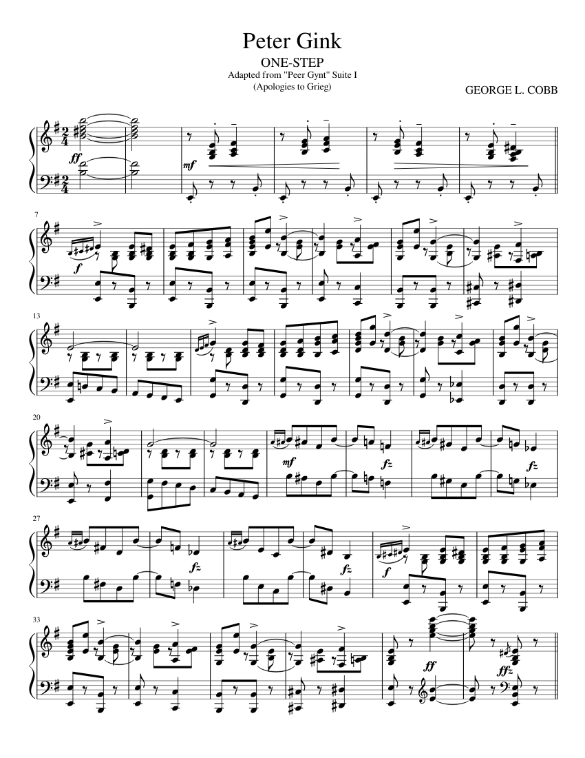 Peter Gink (1918) Sheet music for Piano (Solo) | Musescore.com