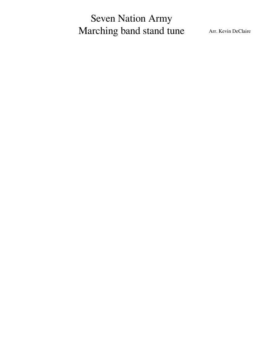 Seven Nation Army Marching band stand tune Sheet Music for Trombone ...