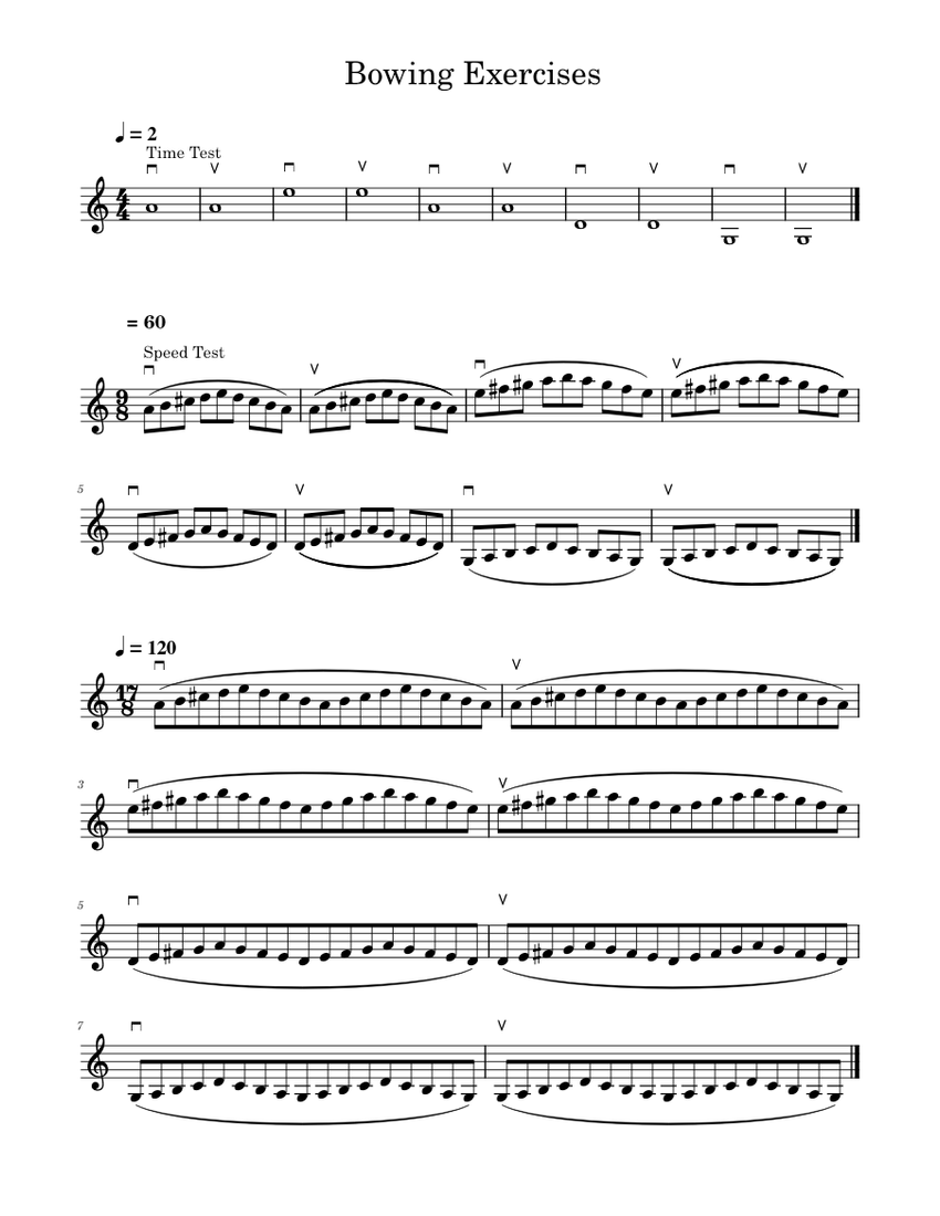 Bowing Exercises – Bowing Exercises Sheet Music for Violin (Solo ...