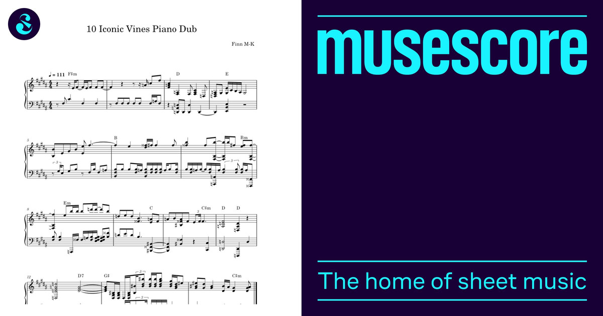 10 Iconic Vines Piano Dub - Finn M-K Sheet Music for Piano (Solo ...