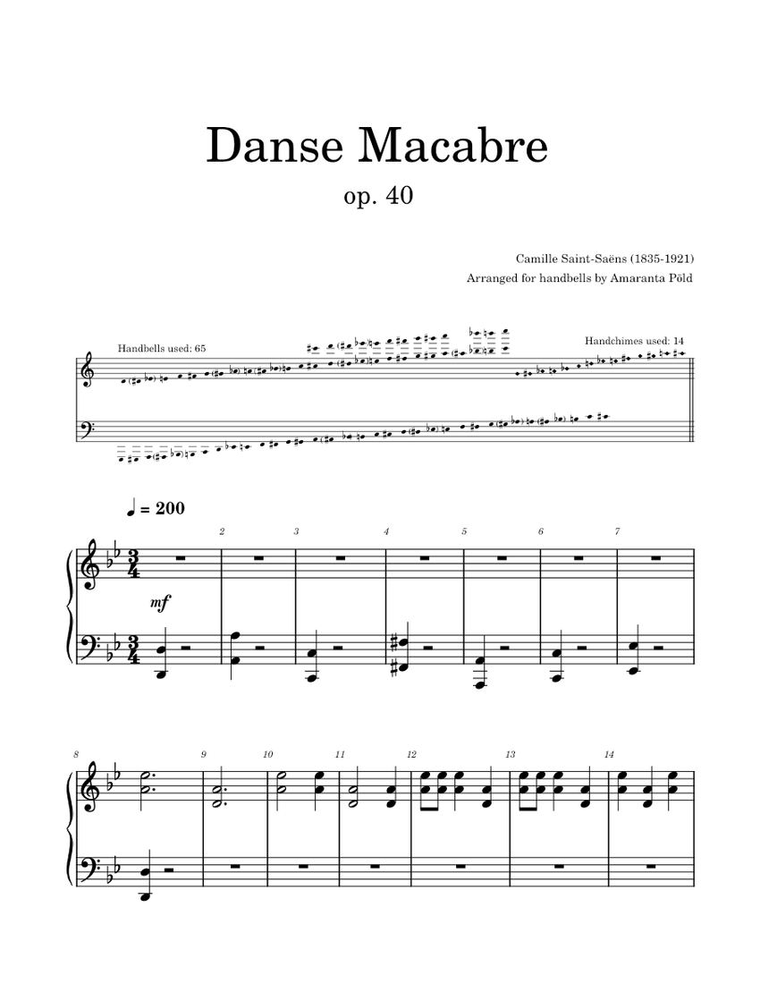 Danse macabre – Camille Saint-Saëns - Arranged for Handbells (extended ...