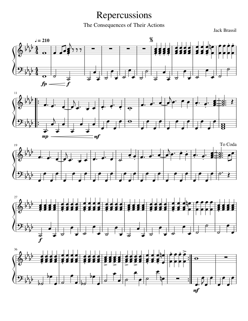 Repercussions Sheet music for Piano (Solo) | Musescore.com