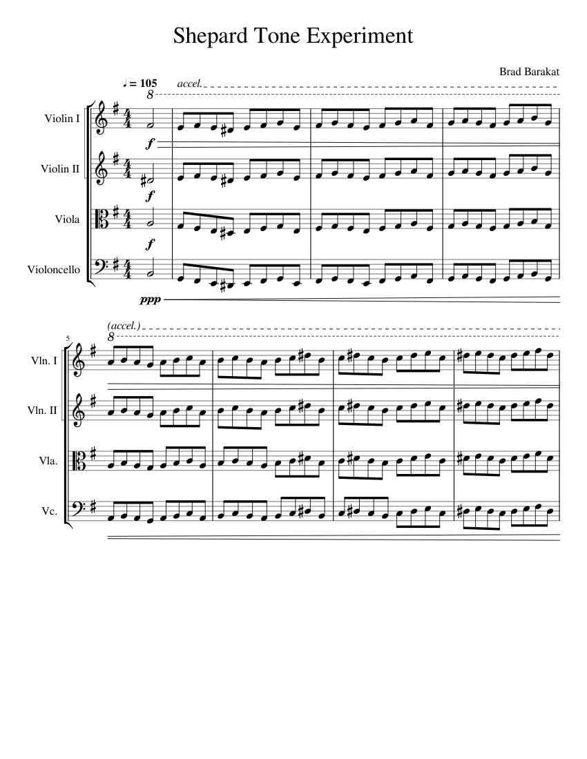 Shepard Tone Experiment Sheet music for Violin, Viola, Cello (String ...