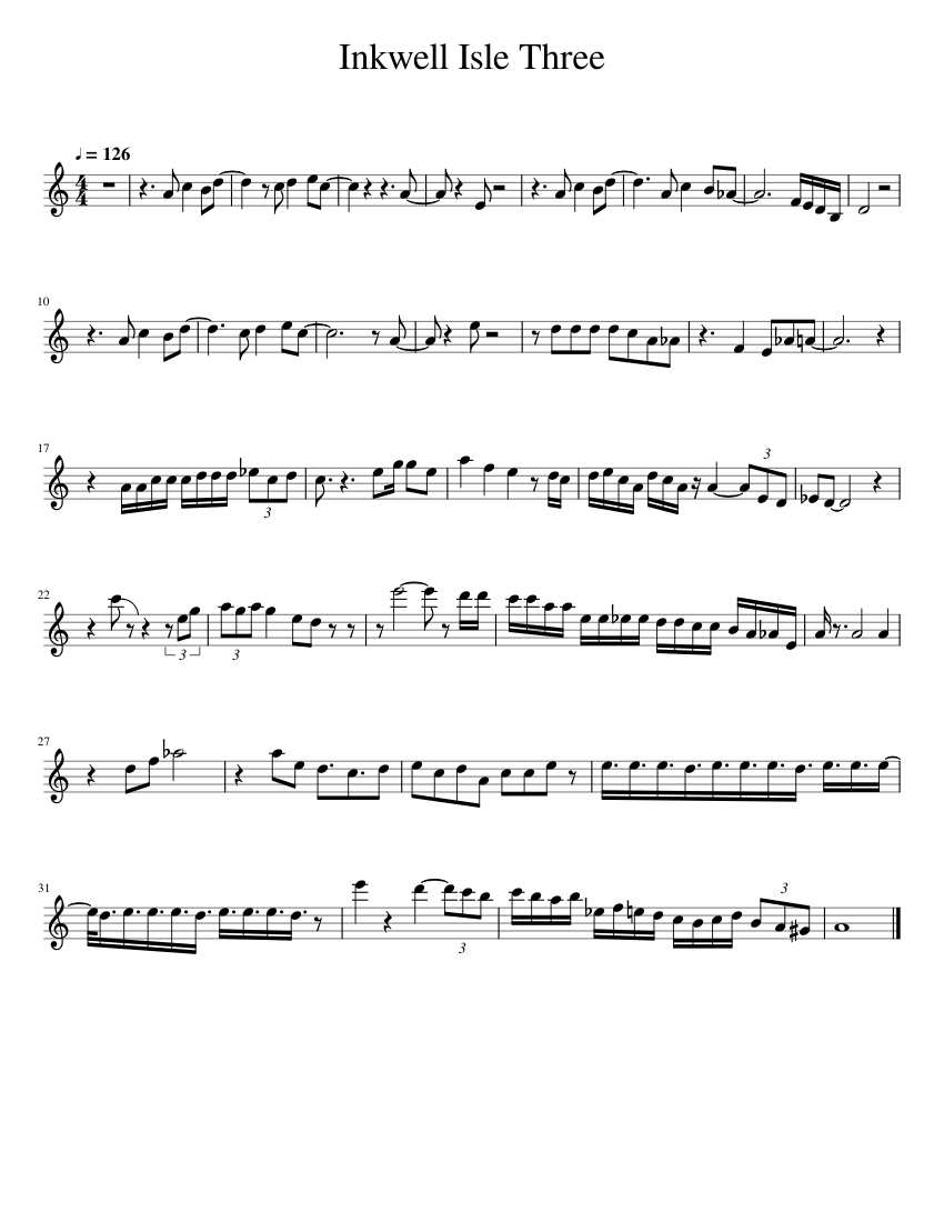Inkwell isle three solo Sheet music for Saxophone alto (Solo ...