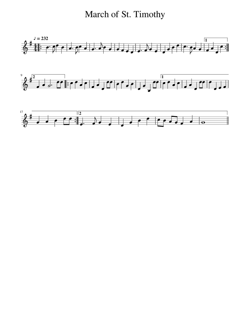 March of St. Timothy Sheet music for Piano (Solo) Easy | Musescore.com
