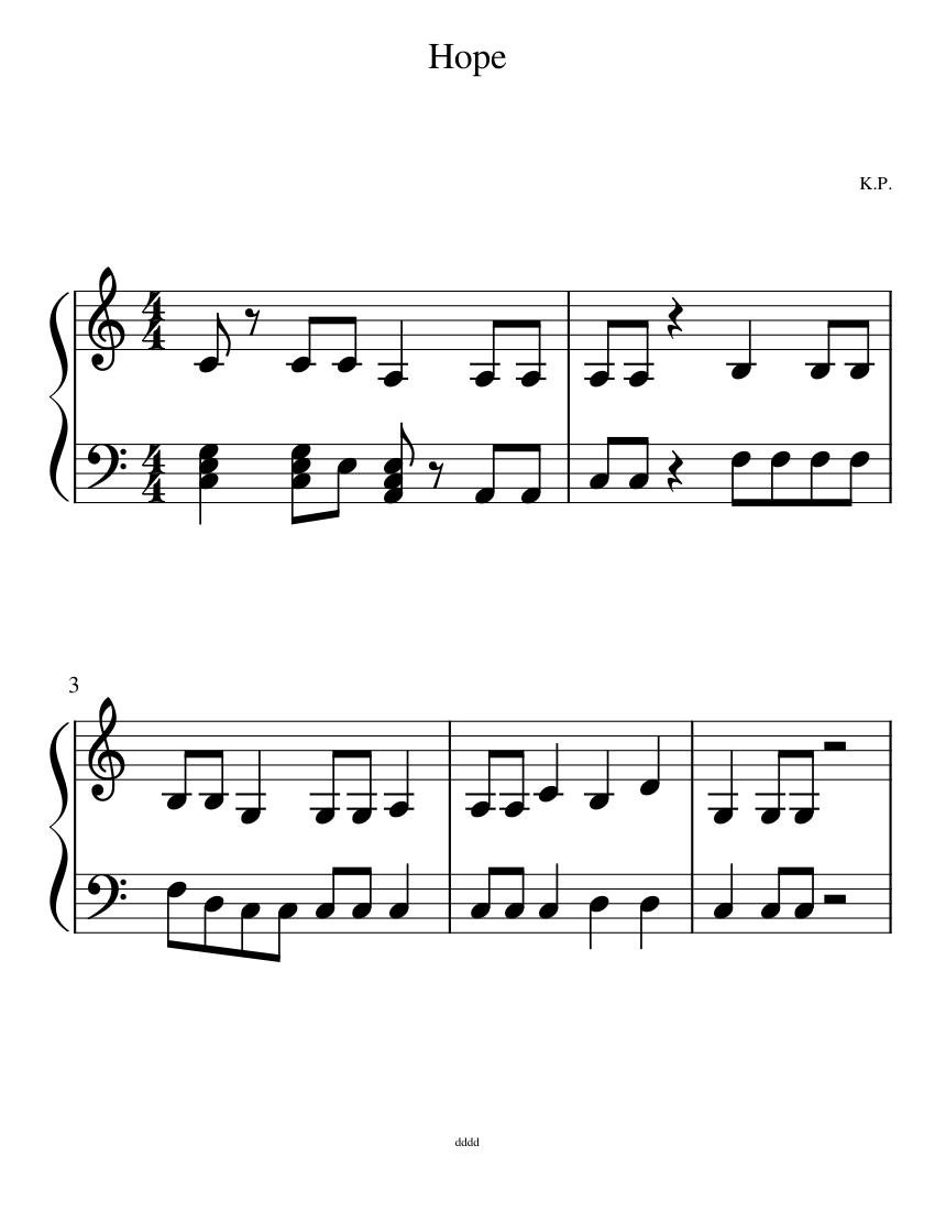 Hope - piano tutorial