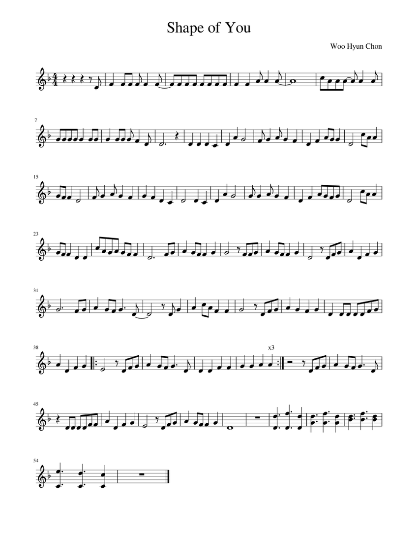 Shape Of You - Ed Sheeran Sheet music for Flute (Solo) | Musescore.com