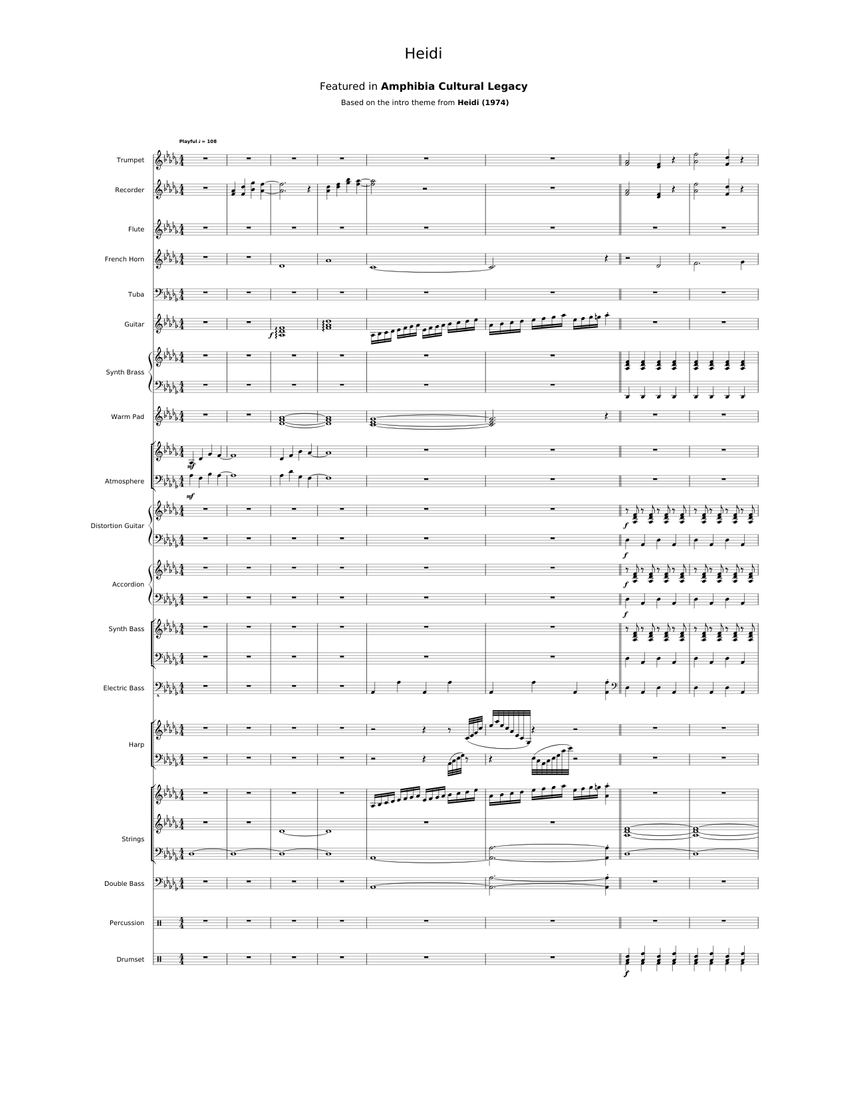 Heidi - Adriana Pendleton Sheet music for Accordion, Organ, Tuba, Flute ...