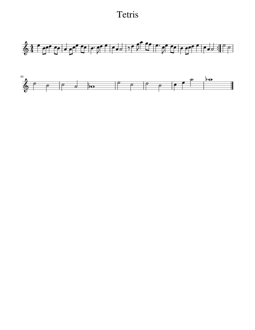 Tetris theme – Misc Computer Games Sheet Music for Flute (Woodwind ...