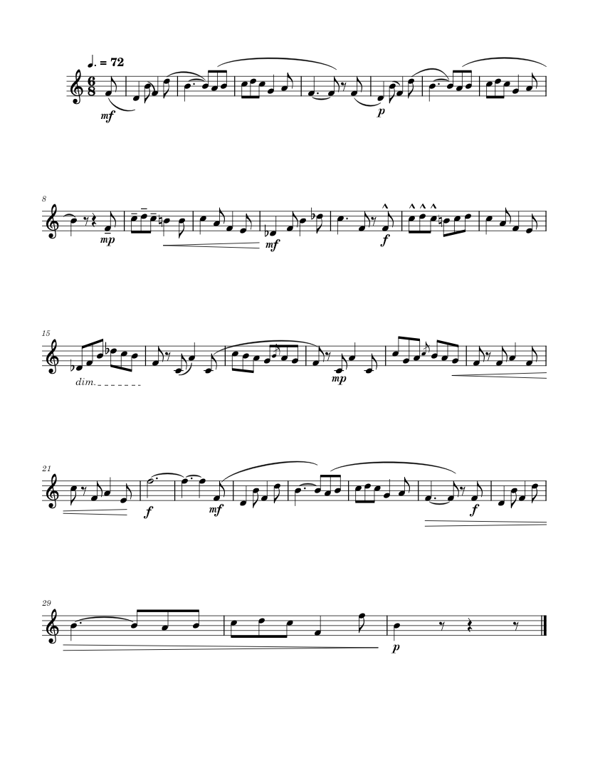 Gmea 2022-2023 lyrical etude 9-10 trumpet Sheet Music for Trumpet in b ...