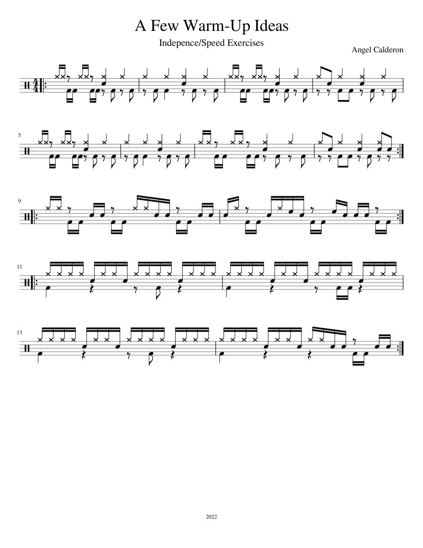 A Few Warm Up Ideas Sheet Music For Drum Group Solo Musescore a-few-warm-up-ideas-sheet-music-for-drum-group-solo-musescore