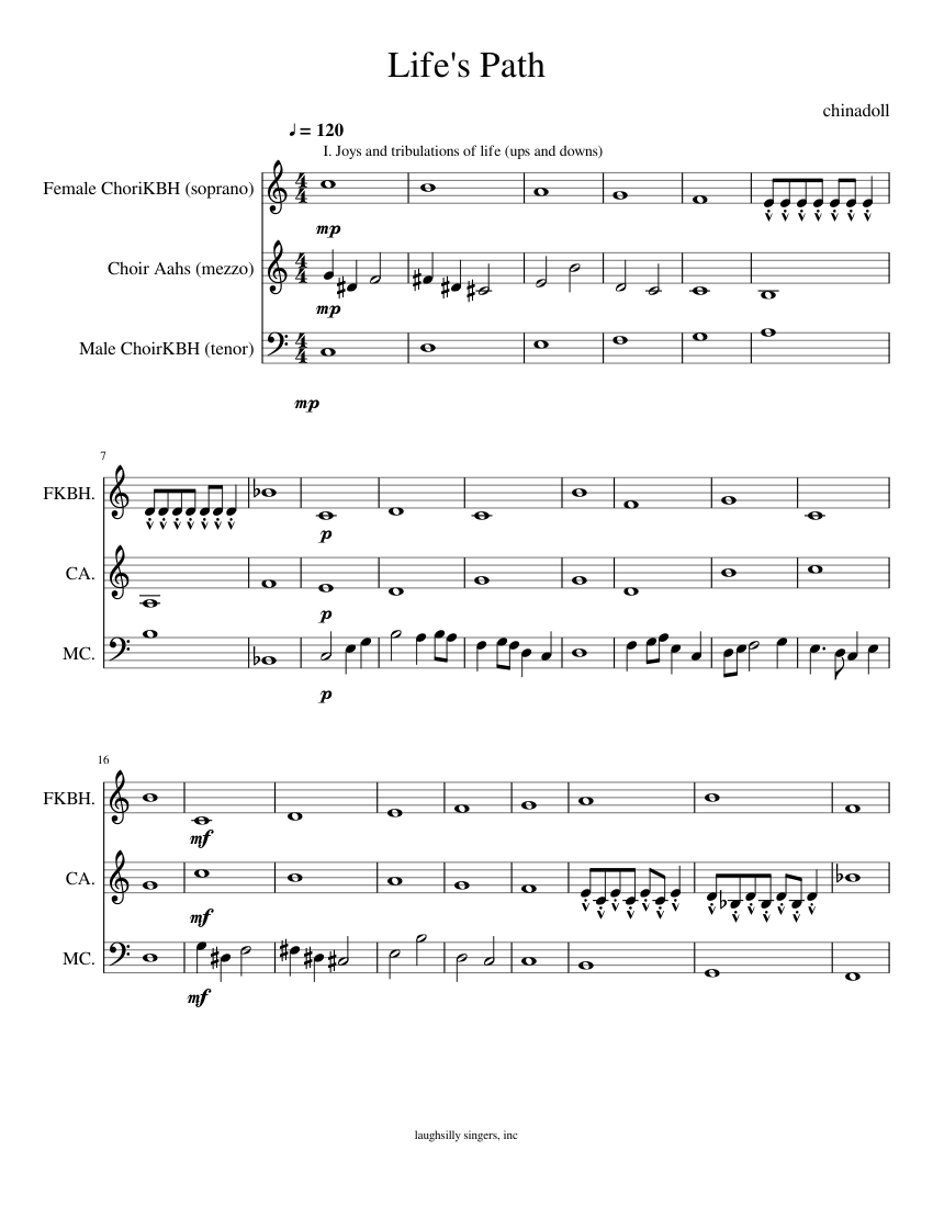 Life's Path Sheet music for Vocals (Choral) | Musescore.com