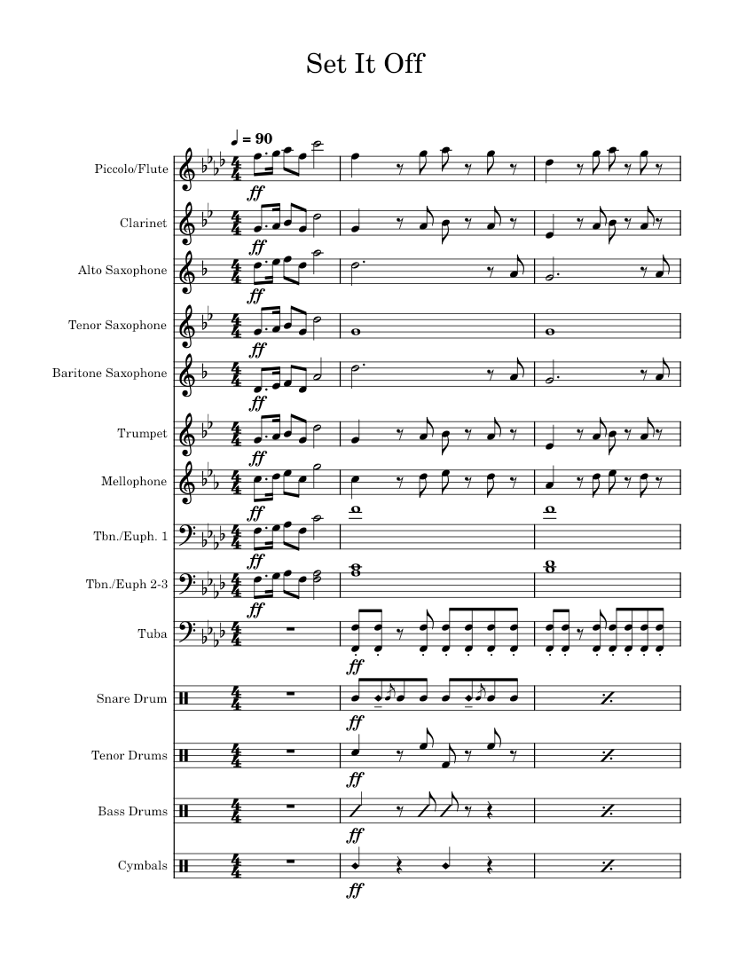 Set It off Set_It_off Sheet music for Trombone, Tuba, Flute piccolo ...