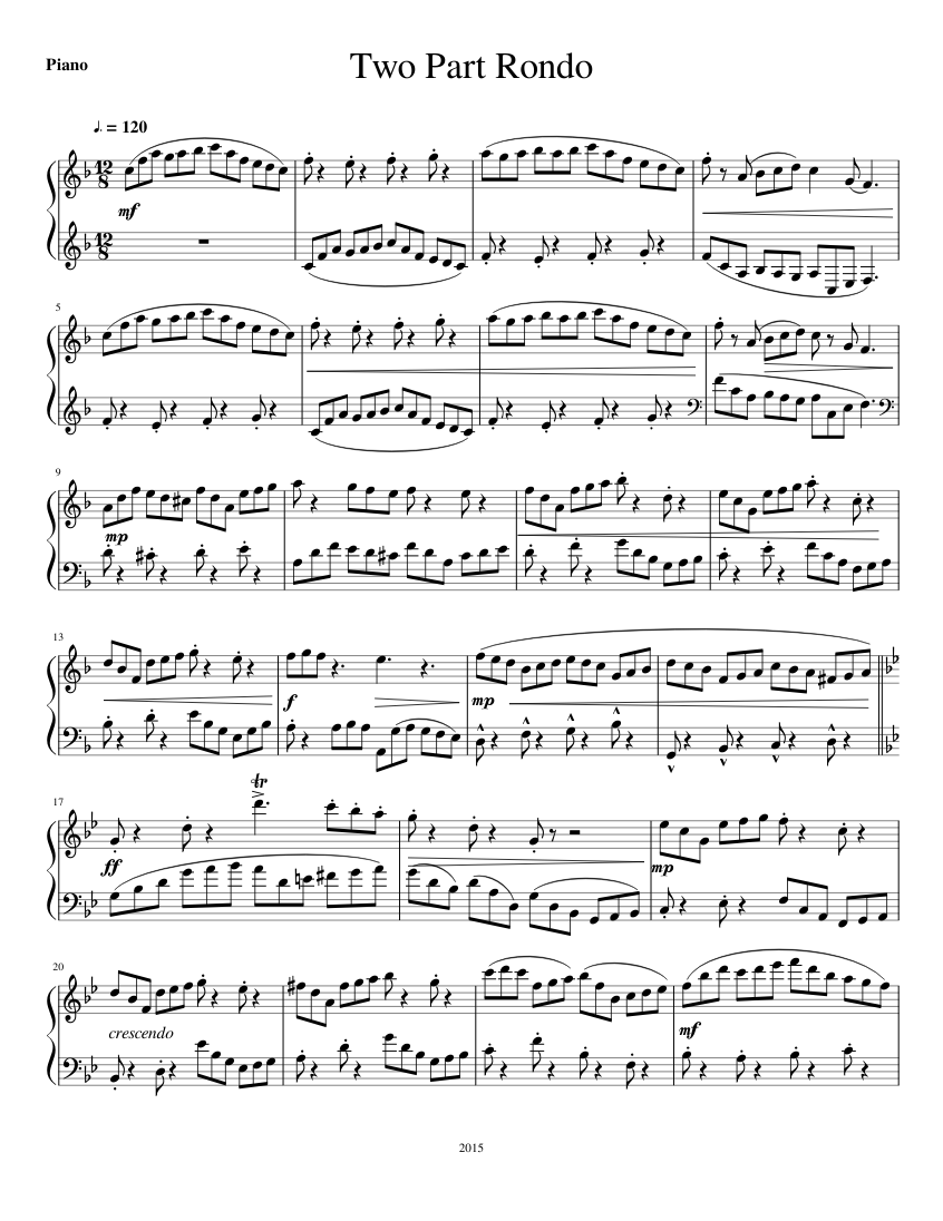 Two Part Rondo Sheet music for Piano (Solo) | Musescore.com