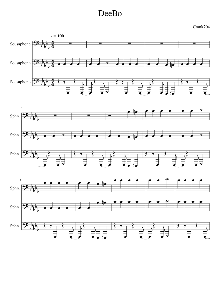 DeeBo Sheet music for Brass (other) (Mixed Trio) | Musescore.com