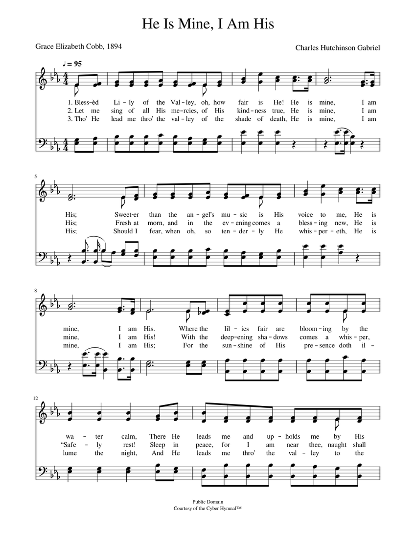 He is mine, i am his - Charles H. Gabriel Sheet Music for Piano (Piano ...