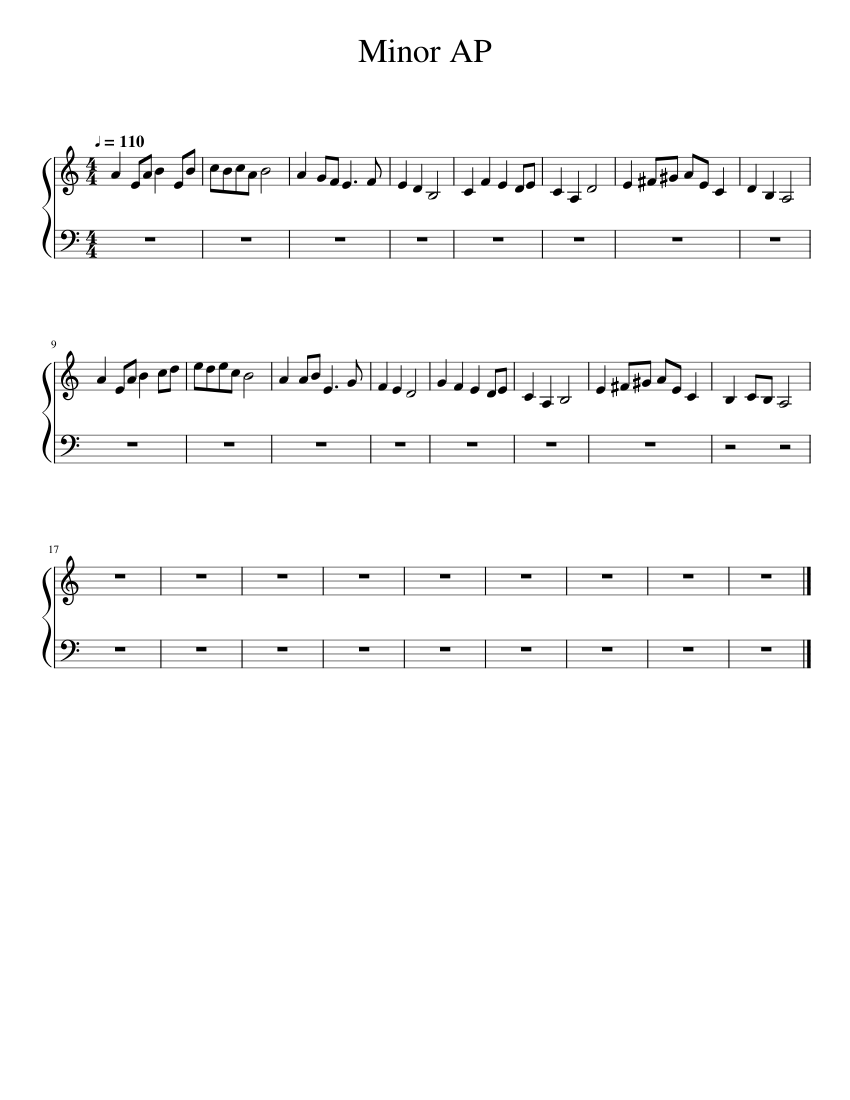 Minor_AP Sheet music for Piano (Solo) Easy | Musescore.com