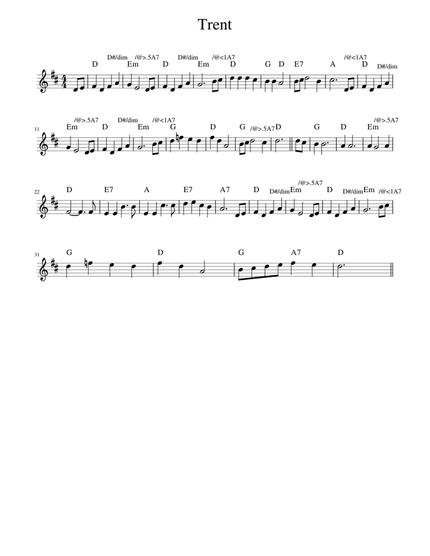 Trent Sheet music for Piano (Solo) | Musescore.com