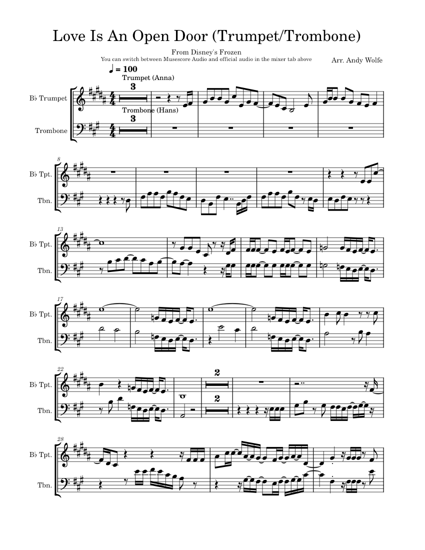 Love Is An Open Door (from Disney's Frozen) – Kristen Bell, Santino Fontana Sheet music for ...