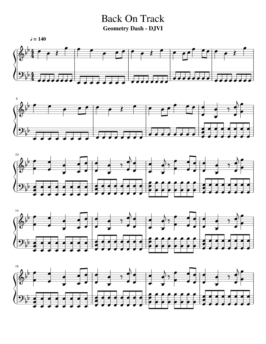 Back On Track Sheet Music for Piano (Solo) | MuseScore.com