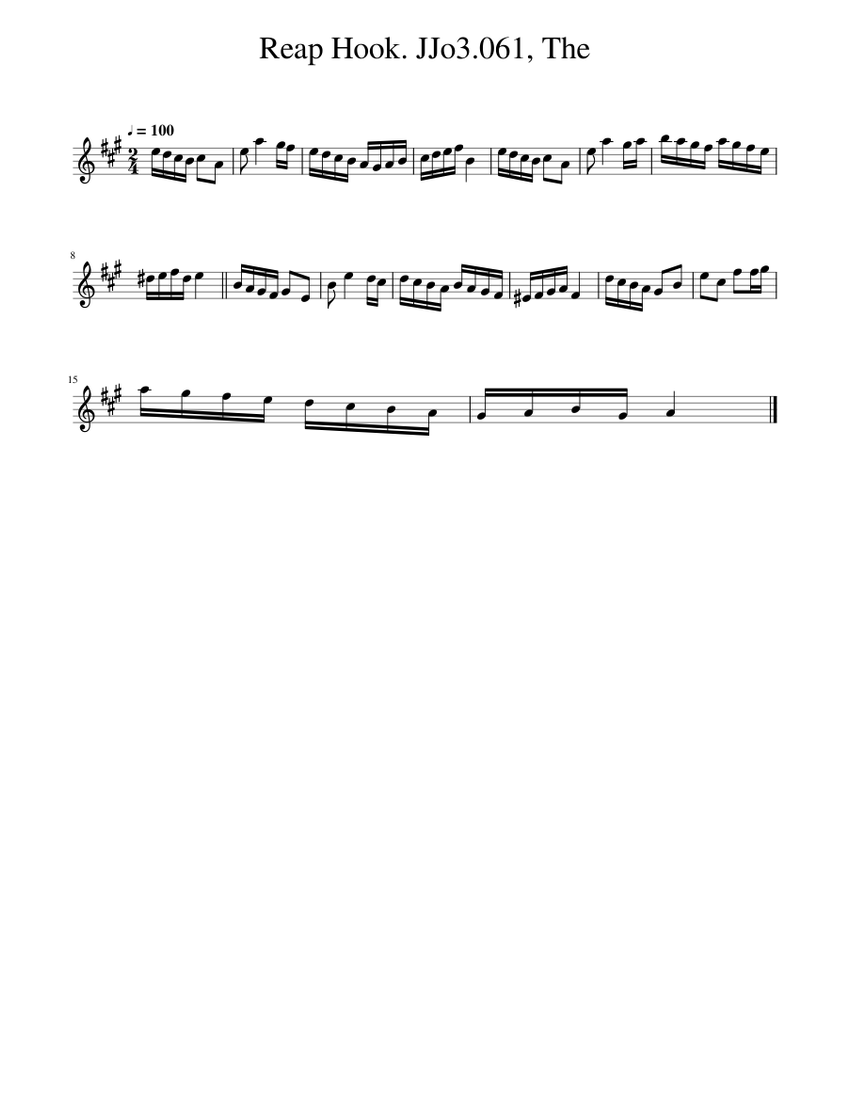 The Reap Hook. JJo3.061 Sheet music for Piano (Solo) | Musescore.com