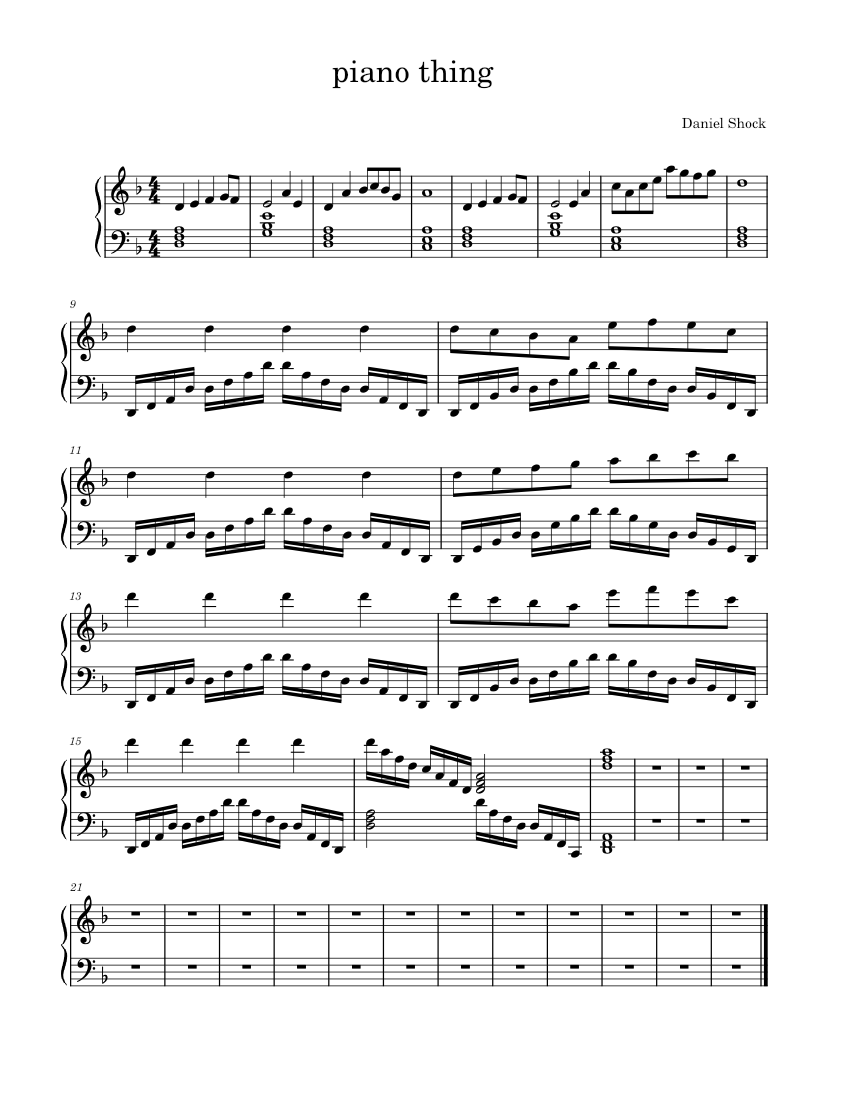 piano thing Sheet Music for Piano (Solo) easy | MuseScore.com