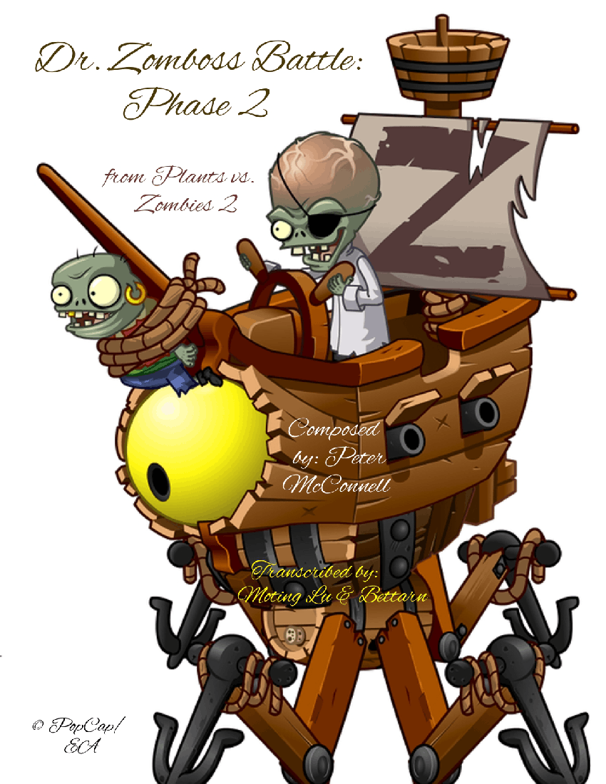 Dr. Zomboss Boss Battle: Phase 2 – Plants vs. Zombies 2 Sheet Music for ...