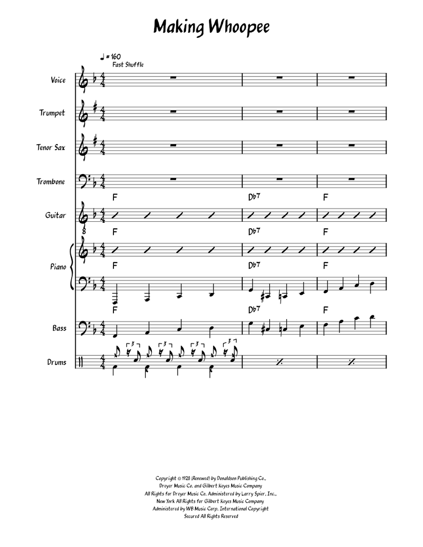 Makin' Whoopee! – Walter Donaldson and Gus Kahn Sheet Music with Chords ...