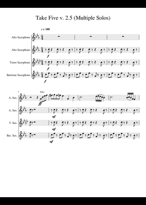 Take Five Bari Sax Solos The Definitive Guide To Saxophone Section