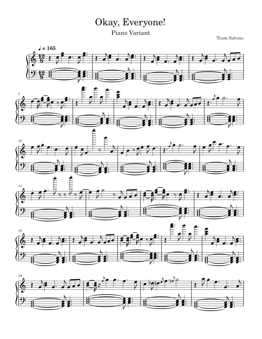 Okay, Everyone! – Dan Salvato Sheet Music | MuseScore.com
