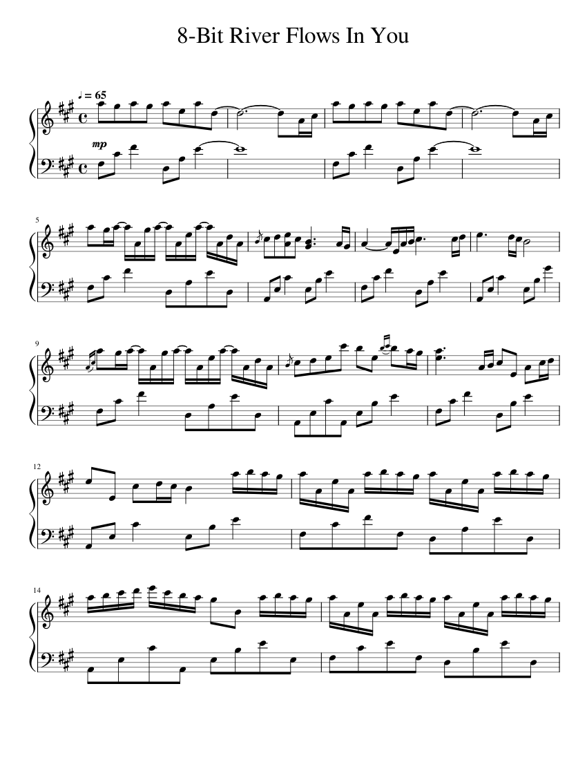 8-Bit River Flows In You Sheet music for Synthesizer (Solo) | Musescore.com