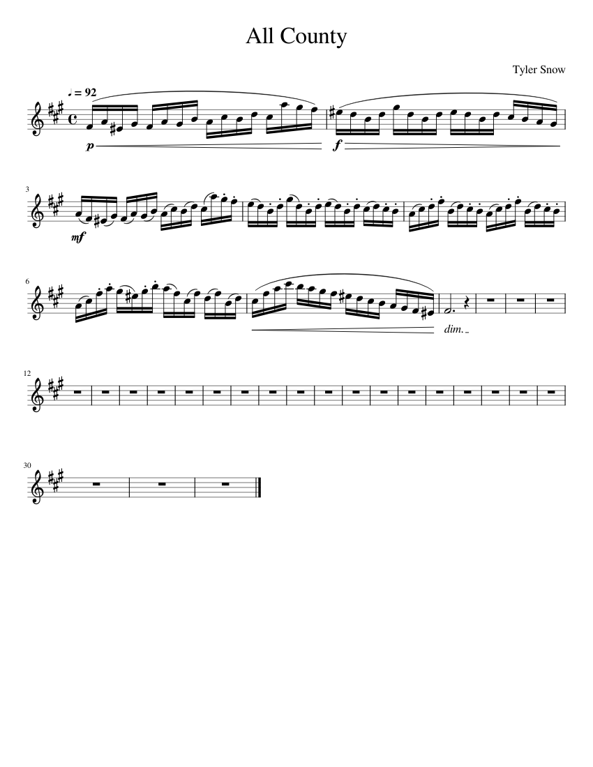 All_County Sheet music for Saxophone alto (Solo) | Musescore.com
