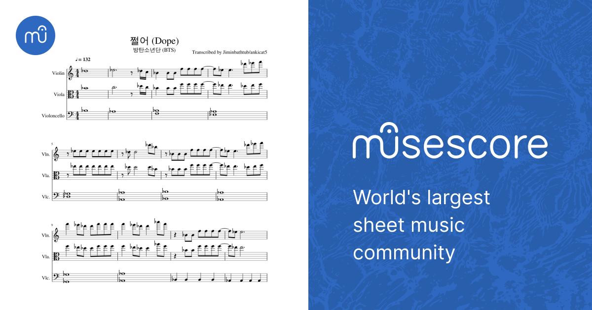 BTS - Dope For Violin, Viola, and Cello Sheet Music for Violin, Viola ...