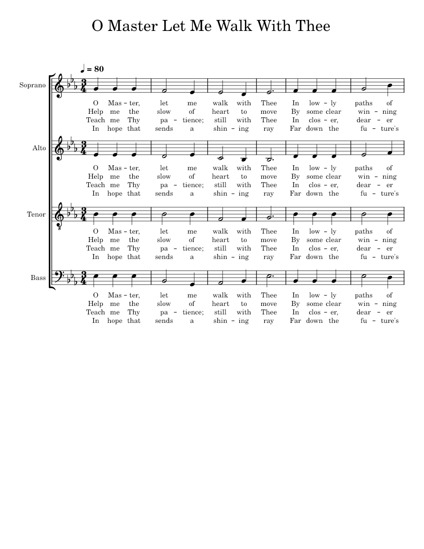 O Master, Let Me Walk with Thee – SATB Sheet music for Soprano, Alto ...