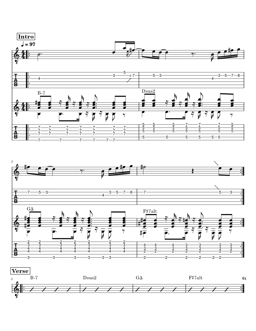 It runs through me - Tom Misch Sheet music for Guitar (Solo ...