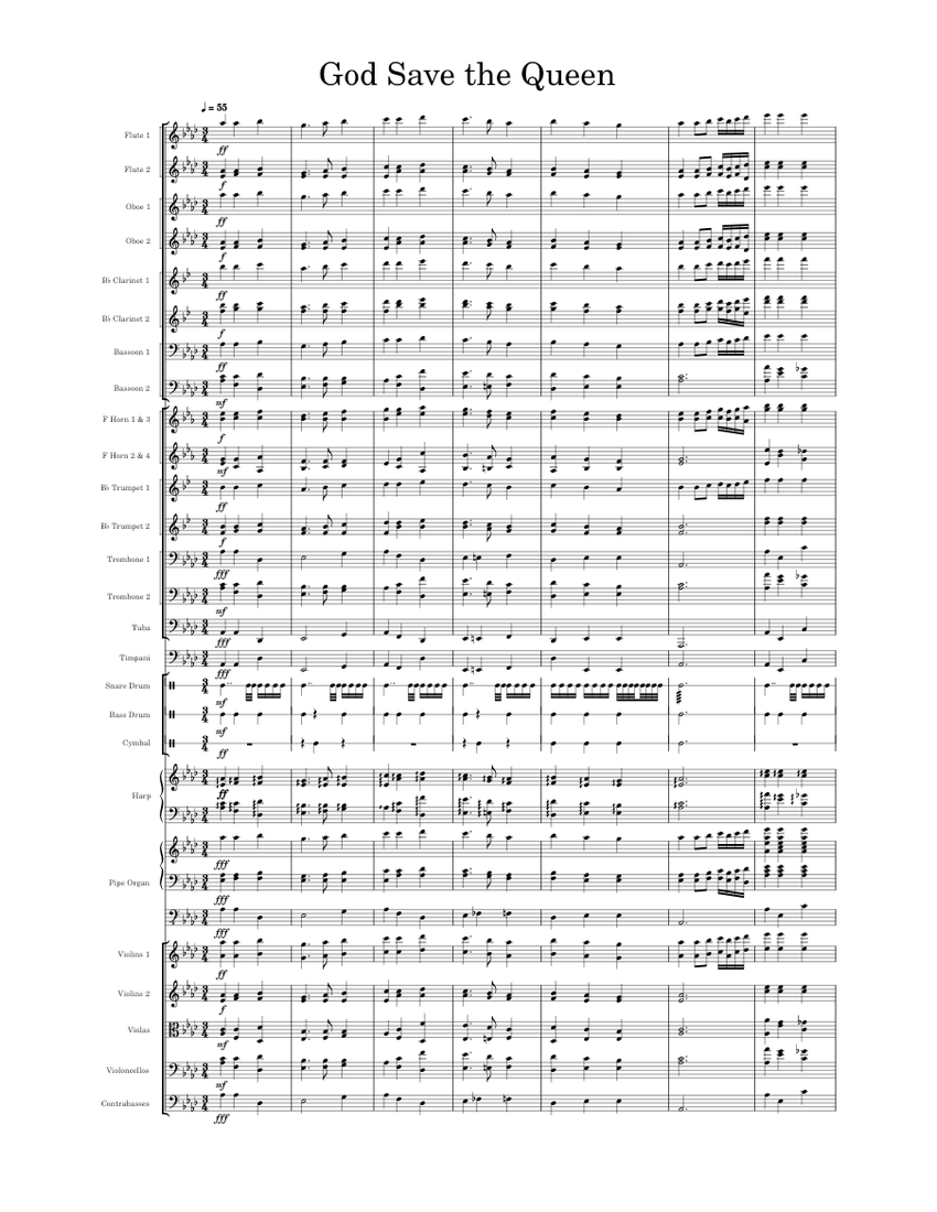 God Save the Queen Sheet music for Trombone, Organ, Tuba, Flute & more ...