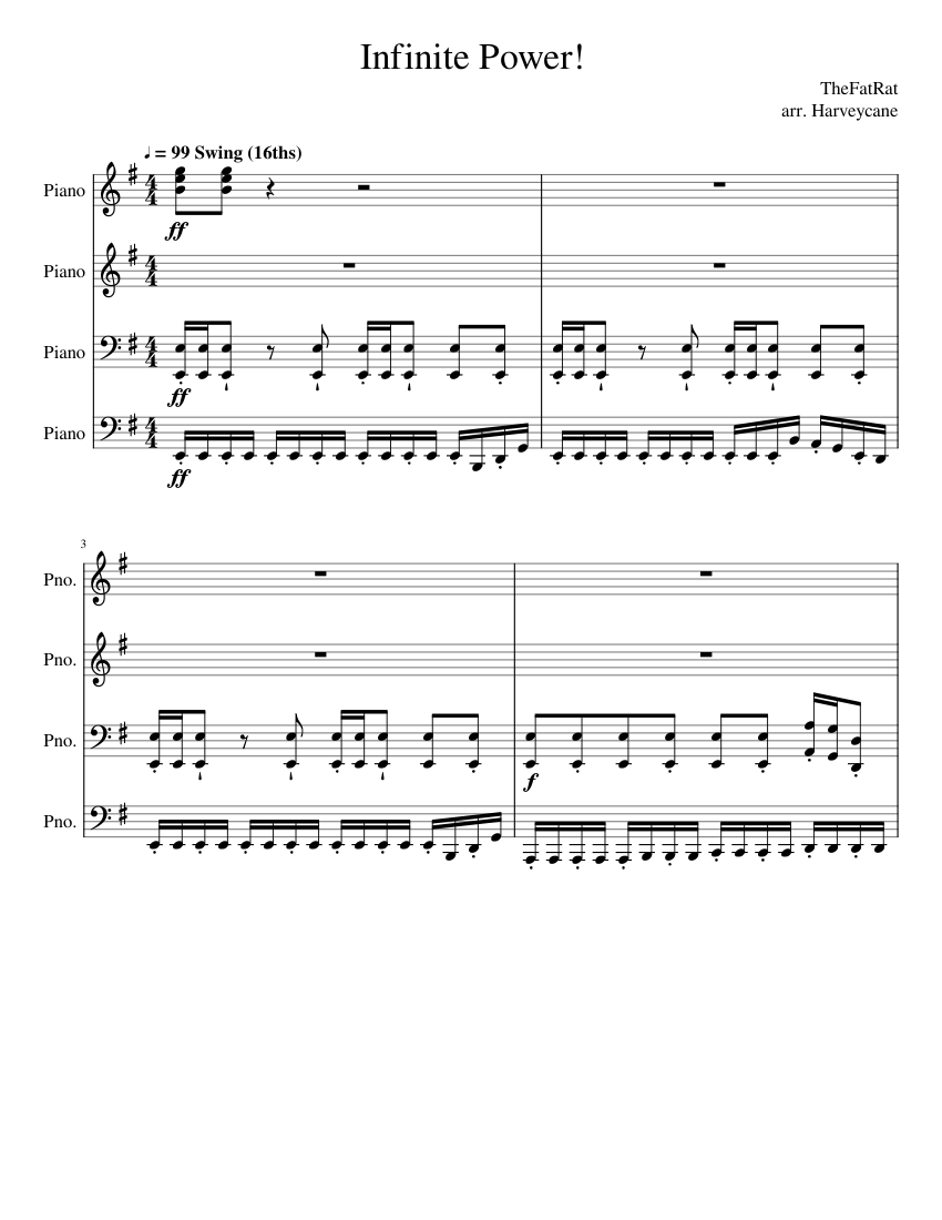[REUPLOADED] TheFatRat - Infinite Power! Sheet music for Piano (Mixed ...