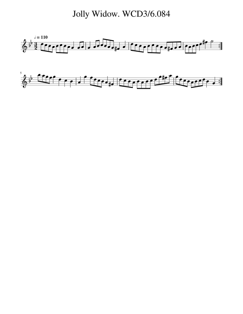 Jolly Widow. WCD3/6.084 Sheet music for Piano (Solo) | Musescore.com