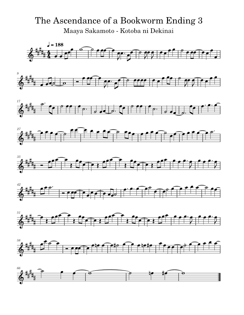 The Ascendance of a Bookworm Ending 3 - piano tutorial