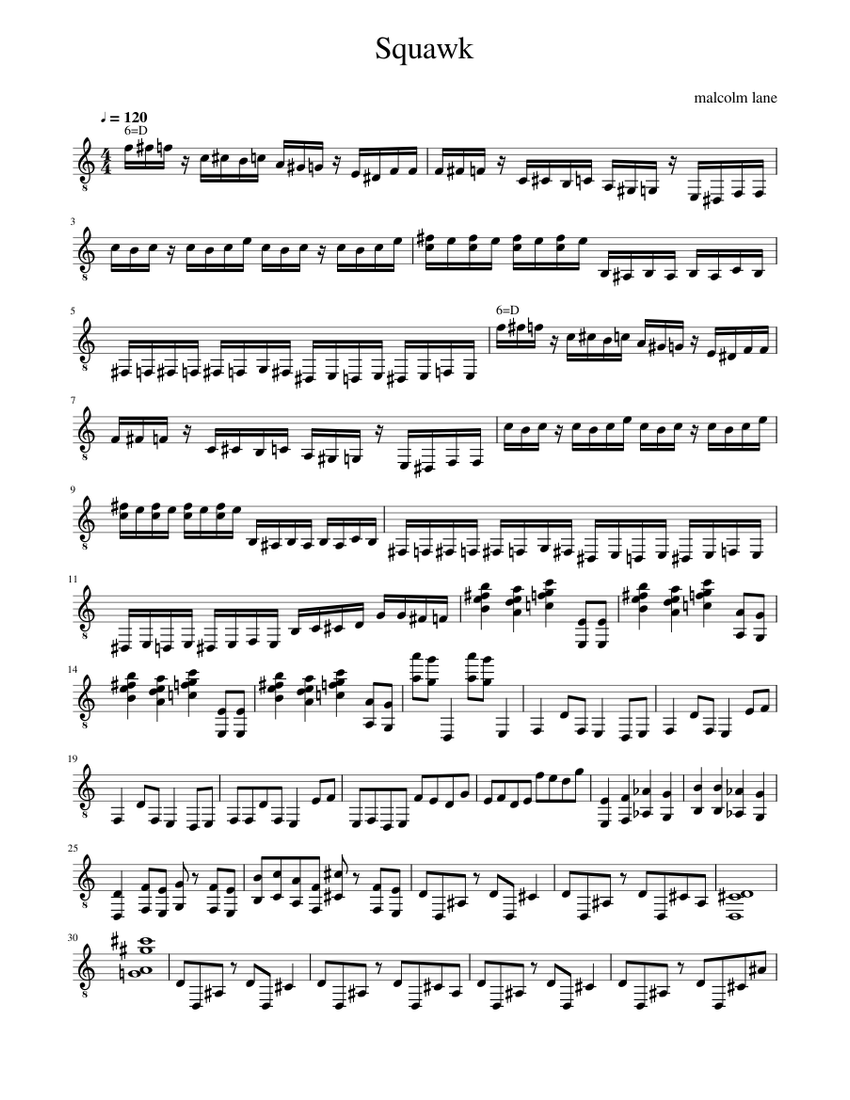 Squawk Sheet music for Guitar (Solo) | Musescore.com