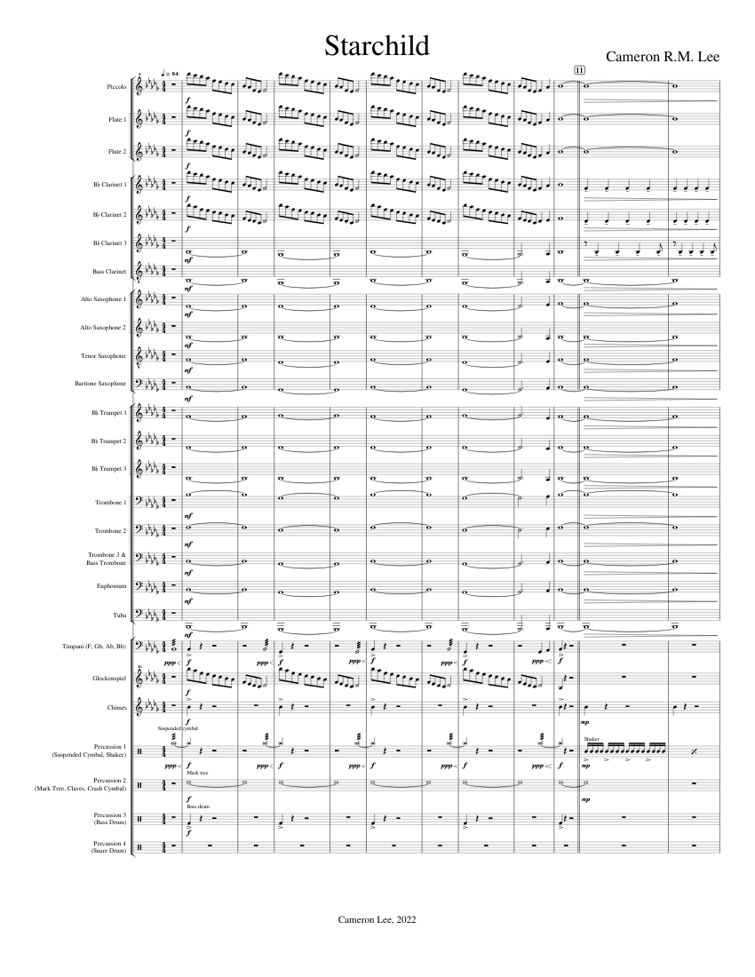 Starchild (GHS Band Version) - Cameron Lee Sheet music for Trombone, Euphonium, Tuba, Flute ...