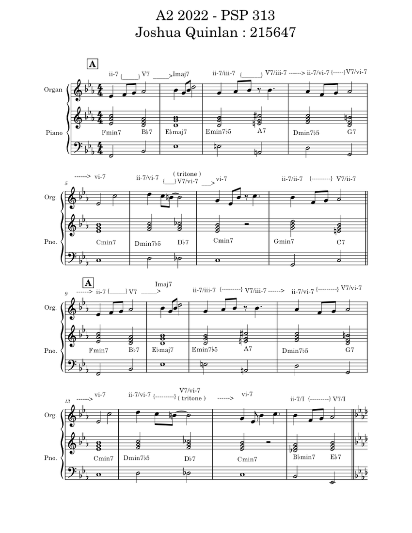 A2 2022 Sheet music for Piano, Organ (Mixed Duet) | Musescore.com
