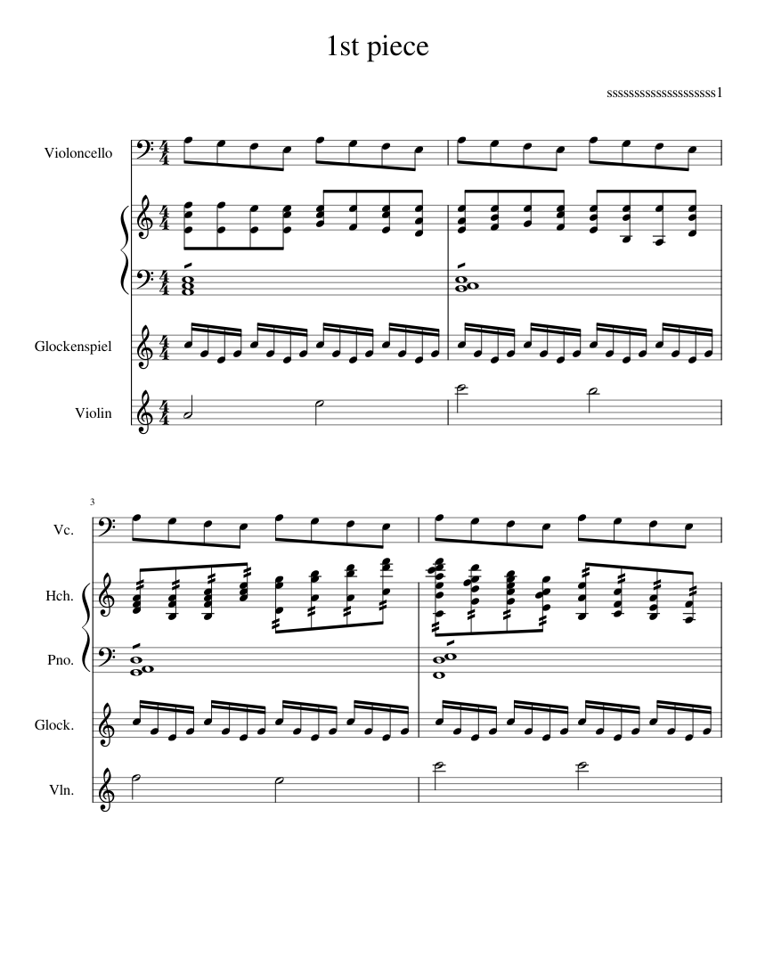 1st piece bad horrible ears beware Sheet music for Piano, Harpsichord ...