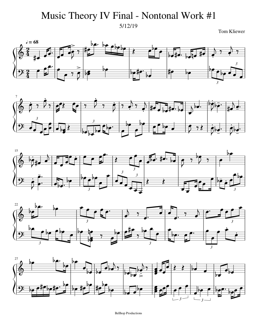 12 Tone Serialism Sheet music for Piano (Solo) Easy | Musescore.com